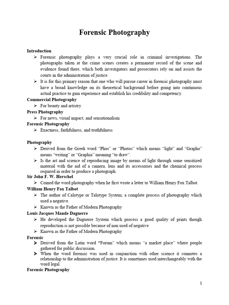 Forensic Photography | PDF | Light | Camera
