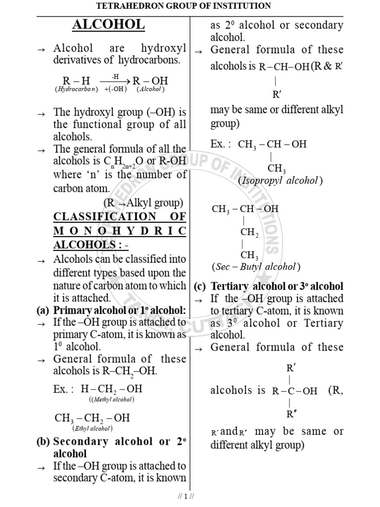 Alcohol | PDF | Ester | Aldehyde