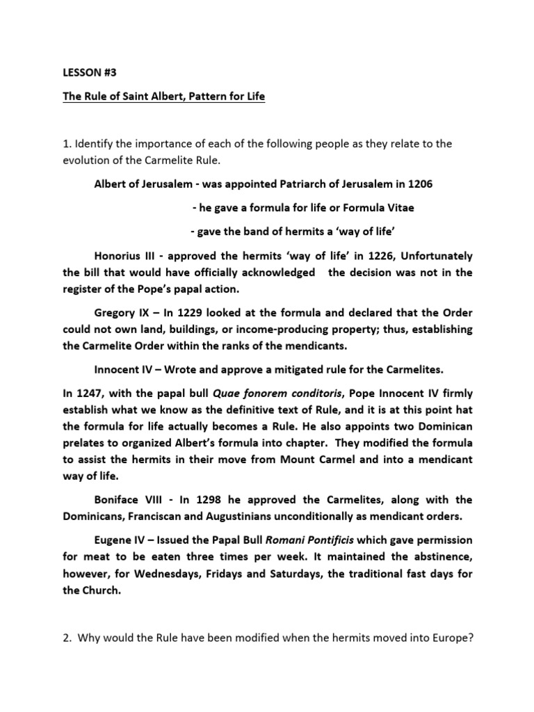 LESSON 3 Pattern For Life | Download Free PDF | Eucharist | Catholic Church