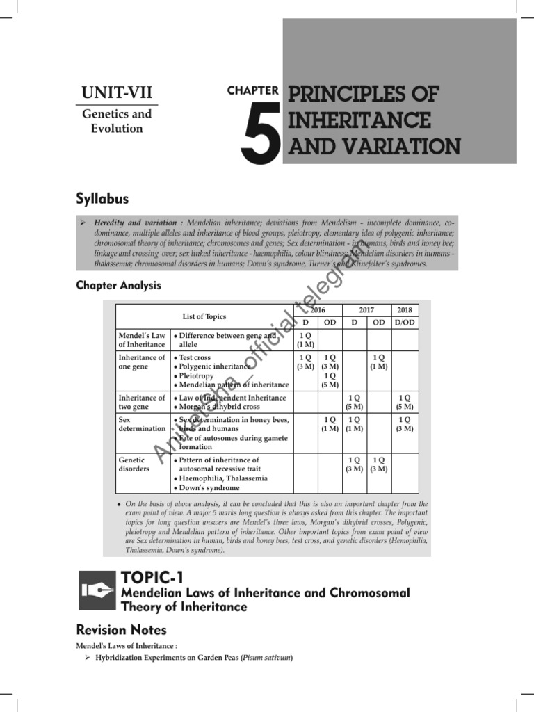 Principles of Inheritance and Variation | PDF | Dominance (Genetics) | Genetic Linkage