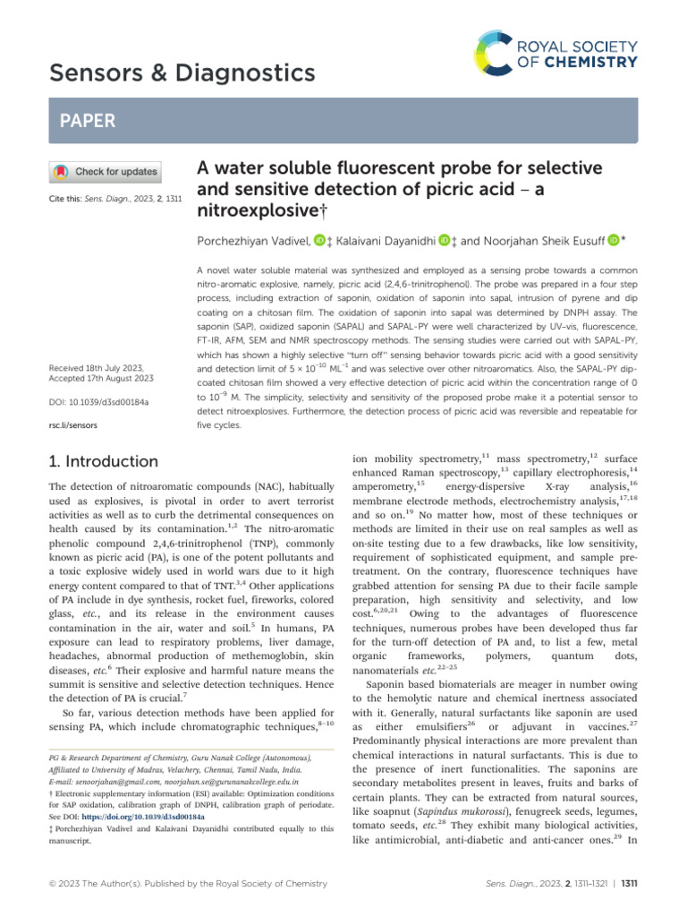 Sensor | PDF | Scanning Electron Microscope | Aldehyde