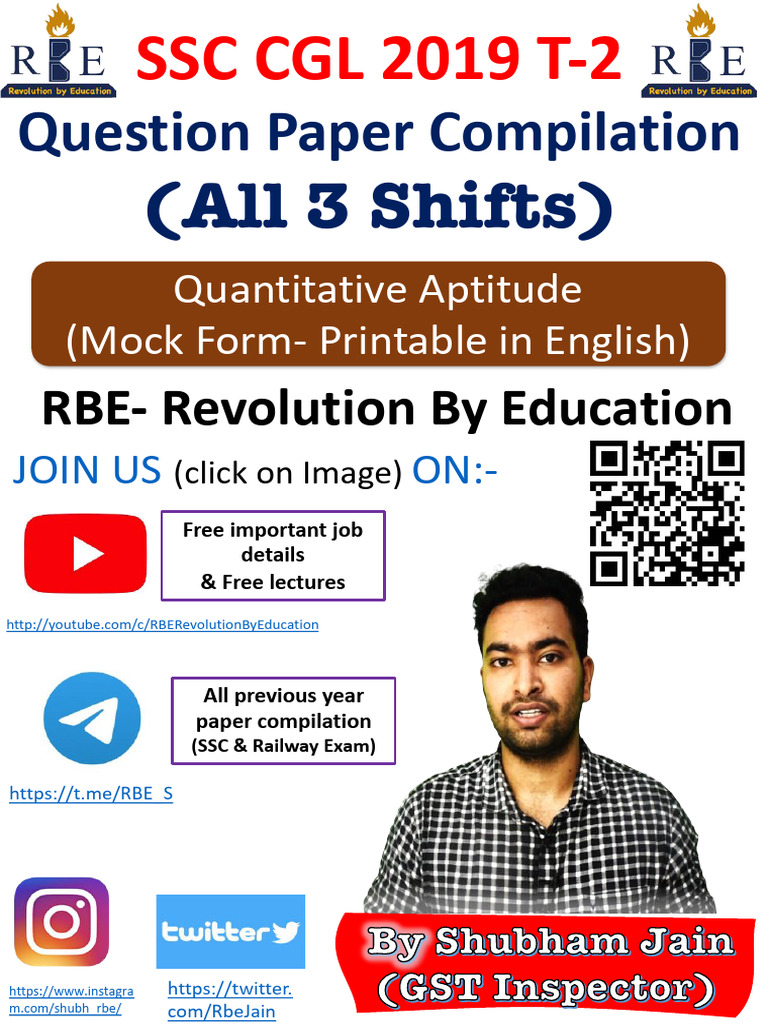 (All 3 Shifts) : Quantitative Aptitude (Mock Form-Printable in English) | PDF