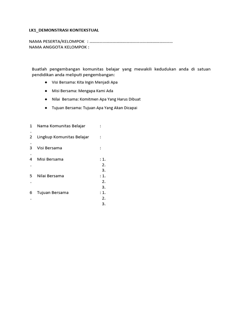 LK2 Demonstrasi Kontekstual Kombel | PDF | Karier & Perkembangan