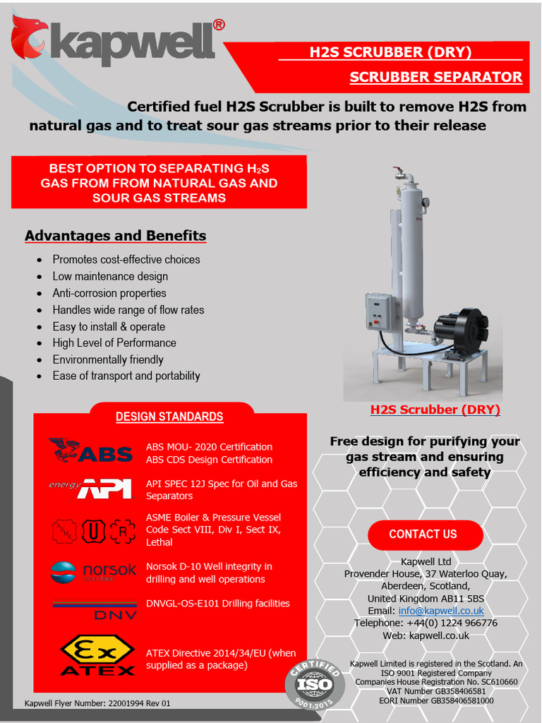 H2S Gas Scrubber Dry | PDF | Gases | Chemistry