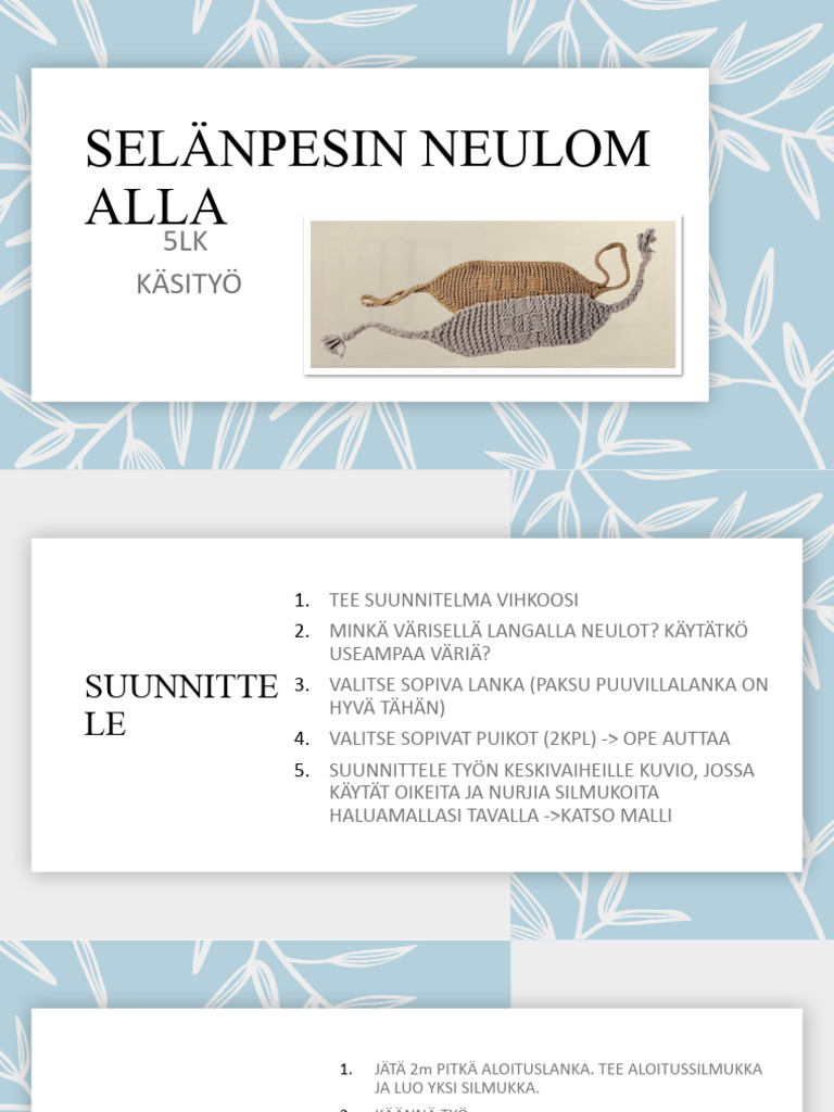 Selänpesin Neulomalla 5LK | PDF