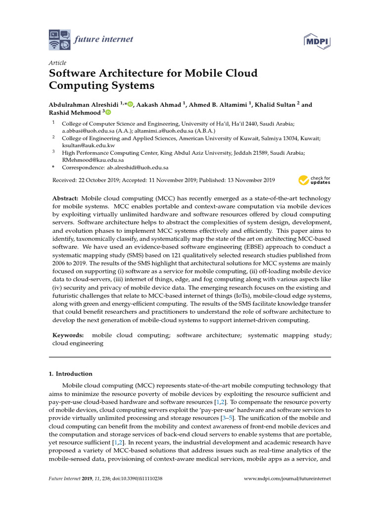 Software Architecture For Mobile Cloud Computing | PDF | Cloud Computing | Computing