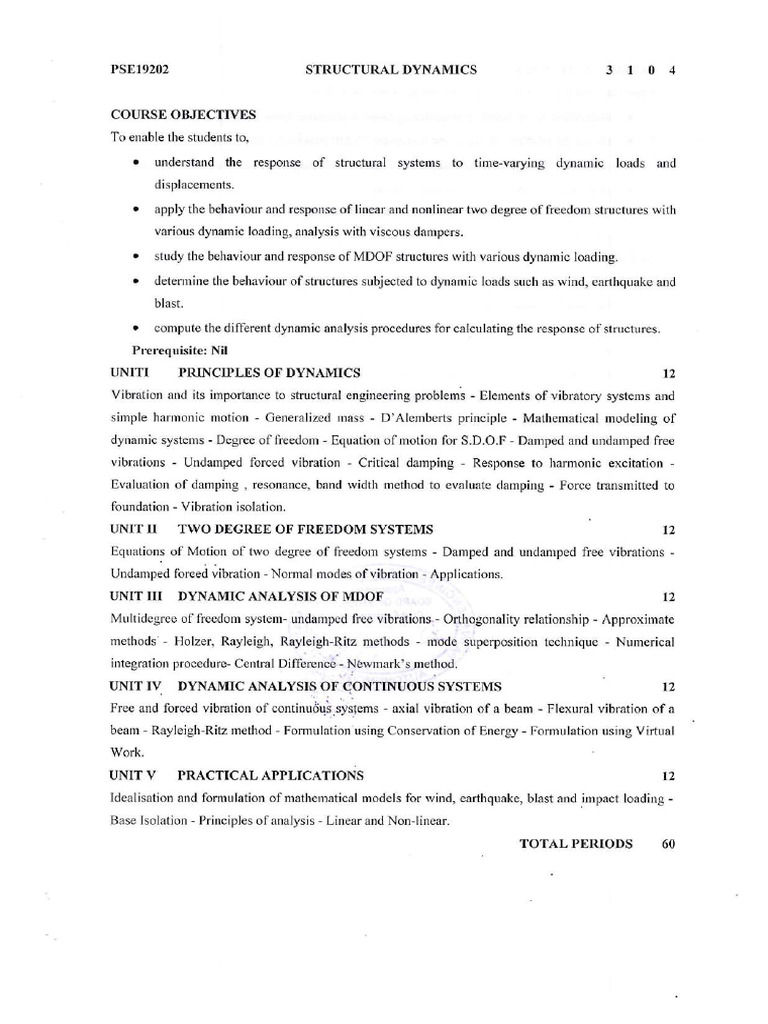 PSE19202 Structural Dynamics | PDF