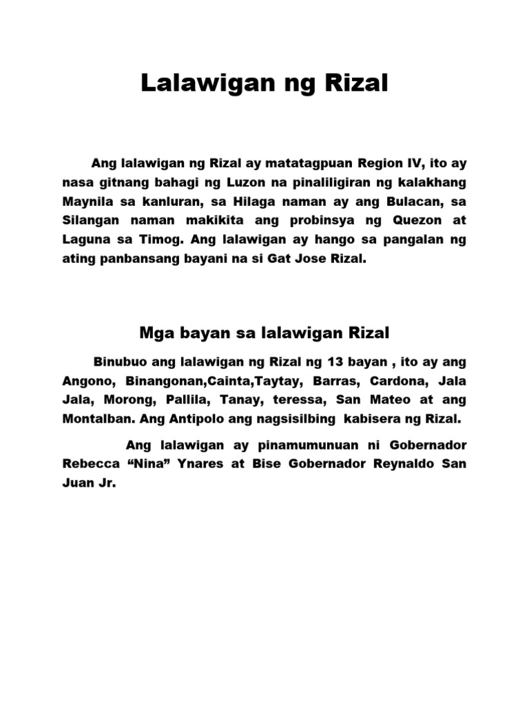 Lalawigan NG Rizal | PDF