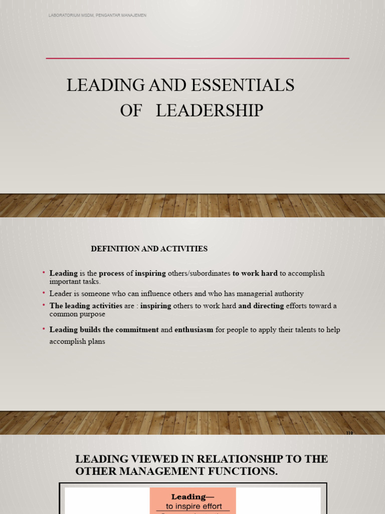 Leading and The Essential of Leadership | PDF | Leadership | Power (Social And Political)