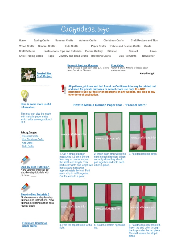 Froebel Star Craft Tutorial | PDF | Paper | Crafts