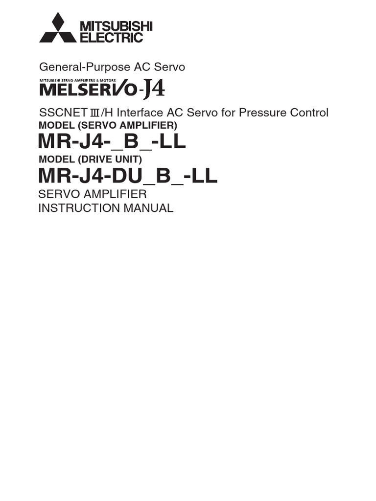 MR-J4 - B - LL MR-J4-DU - B - LL: General-Purpose AC Servo | PDF | Alternating Current | Power ...