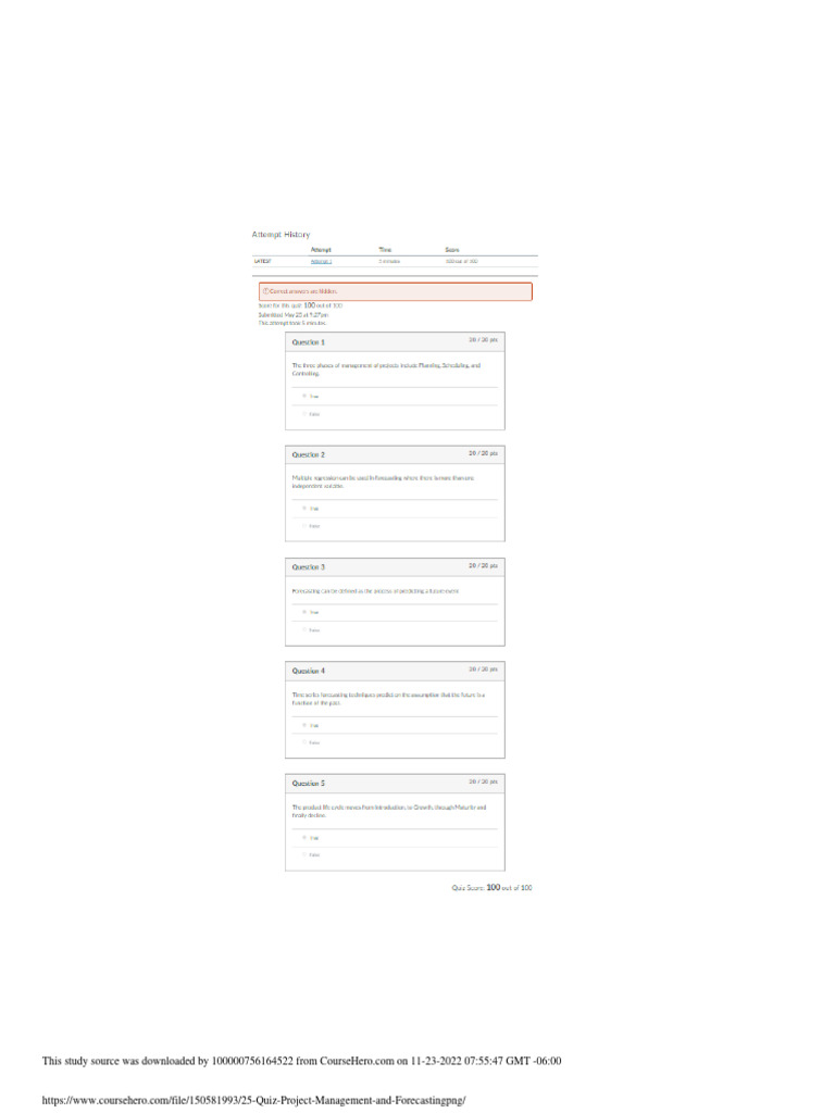 2.5 Quiz Project Management and Forecasting - PNG | PDF