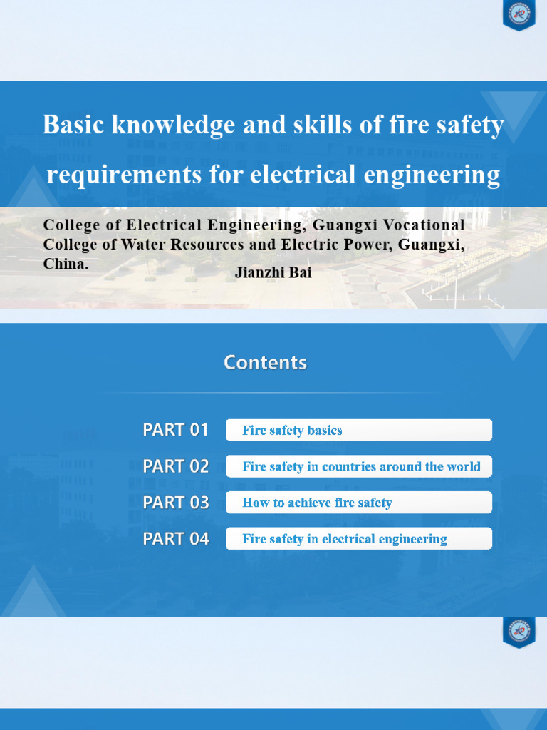 Basic Knowledge and Skills of Fire Safety Requirements For Electrical ...