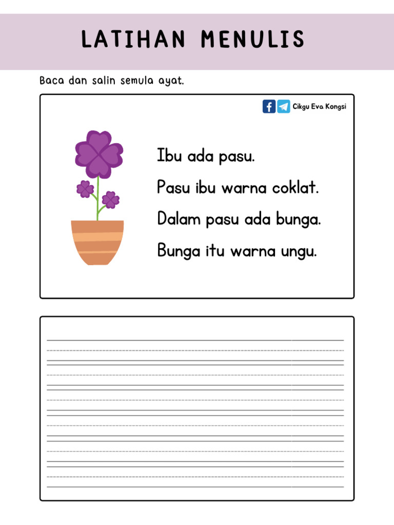 Latihan Menulis KV+KV by CikguEvaKongsi | PDF