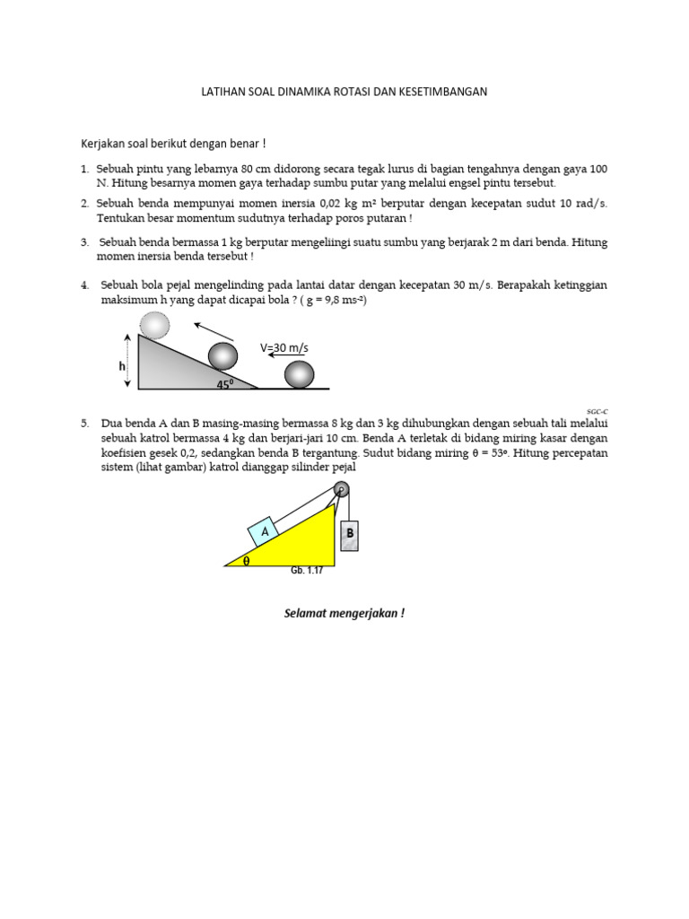 Latihan Soal Dinamika Rotasi | PDF