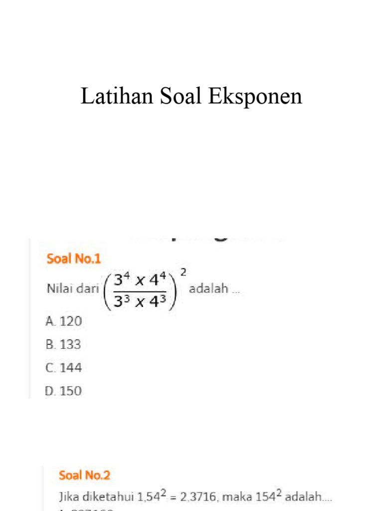 Latihan Soal Eksponen | PDF