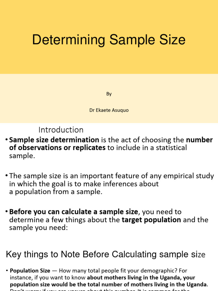 Determining Sample Size | PDF | Sample Size Determination | Margin Of Error