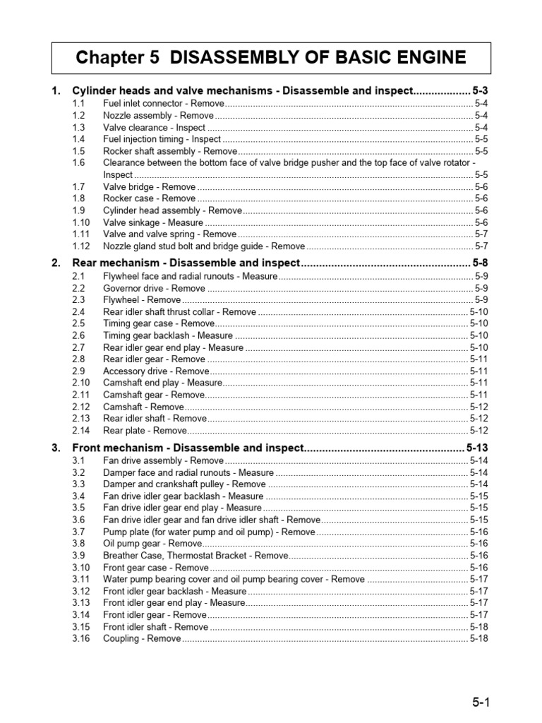5 - Disassembly of Basic Engine | PDF | Piston | Internal Combustion Engine