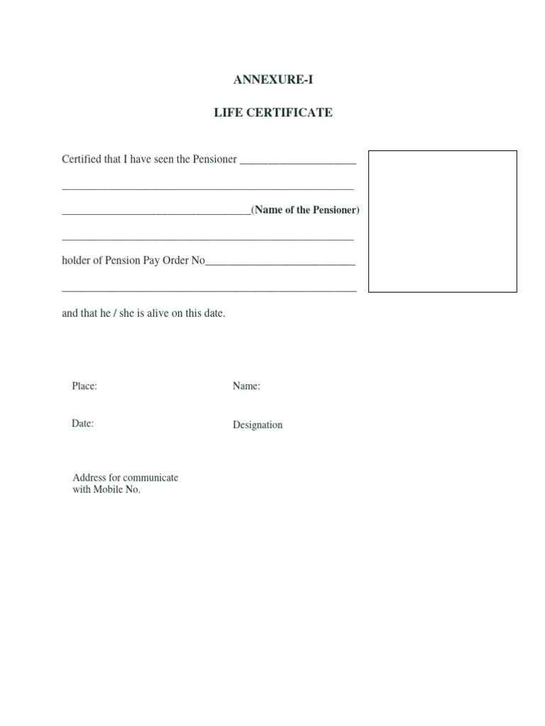 Pensioner Life Certificate | Download Free PDF | Economies