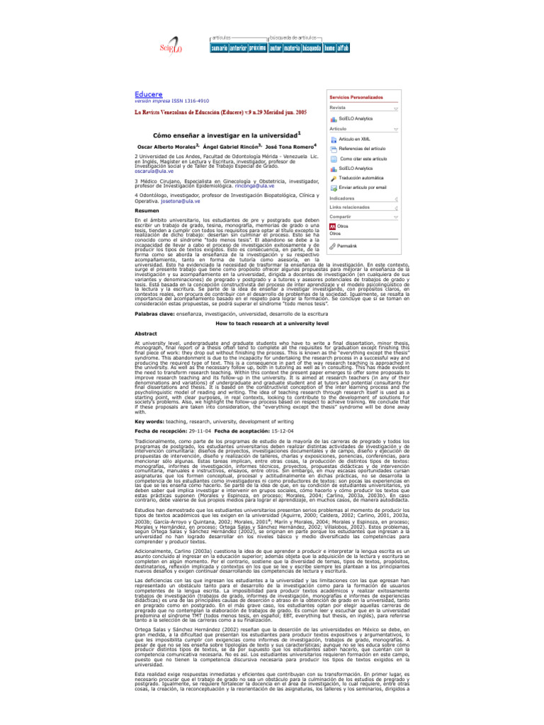 Ve Scielo Org Scielo PHP Script Sci Arttext Pid S1316 49102005000200010 | PDF | Evaluación ...