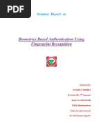 Biometric Atm Seminar Report | PDF | Fingerprint | Biometrics
