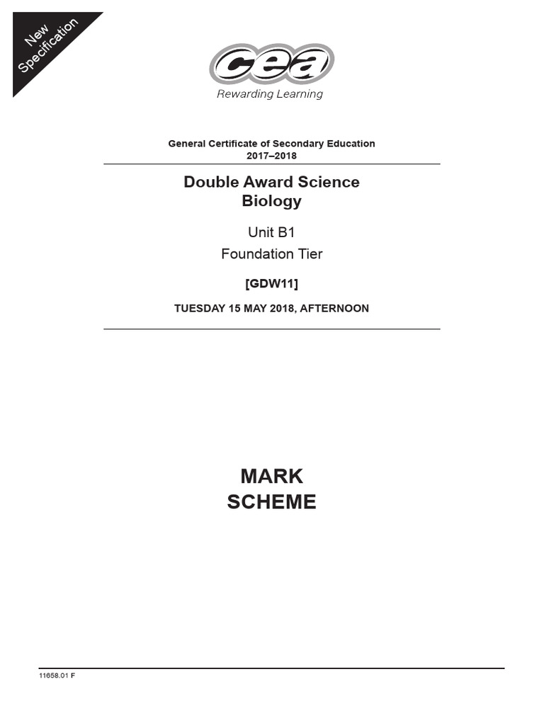 Revised GCSE SCI Double Award Unitised REVISED Past Papers Mark Schemes Standard MayJune Series ...