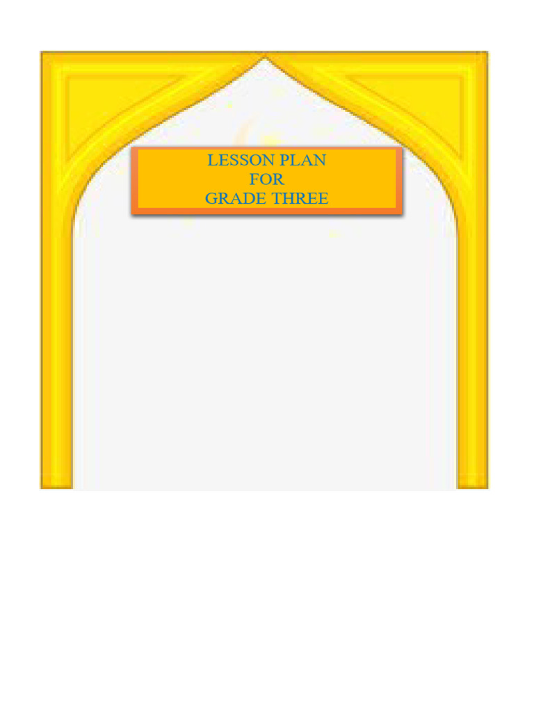 Grade 3 | PDF | God In Islam | Lesson Plan