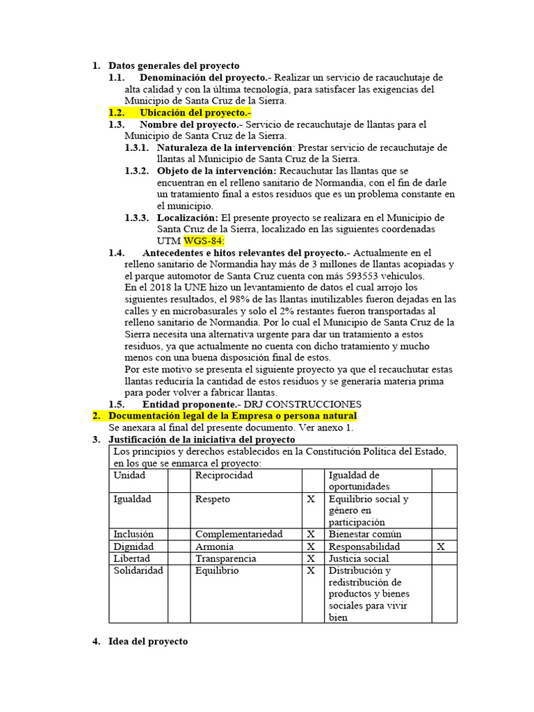 Datos Generales Del Proyecto | PDF | Entorno natural | Riesgo