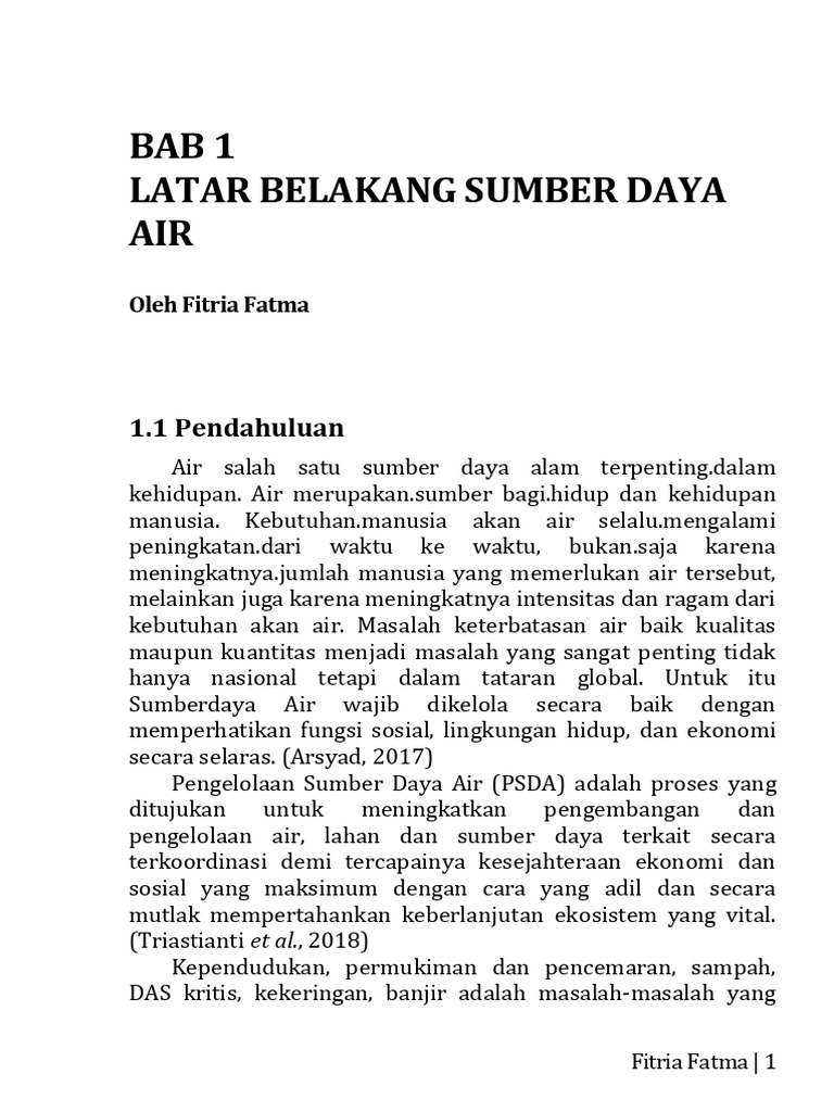 Buku PSDA-Bab 1-Fitria Fatma | PDF
