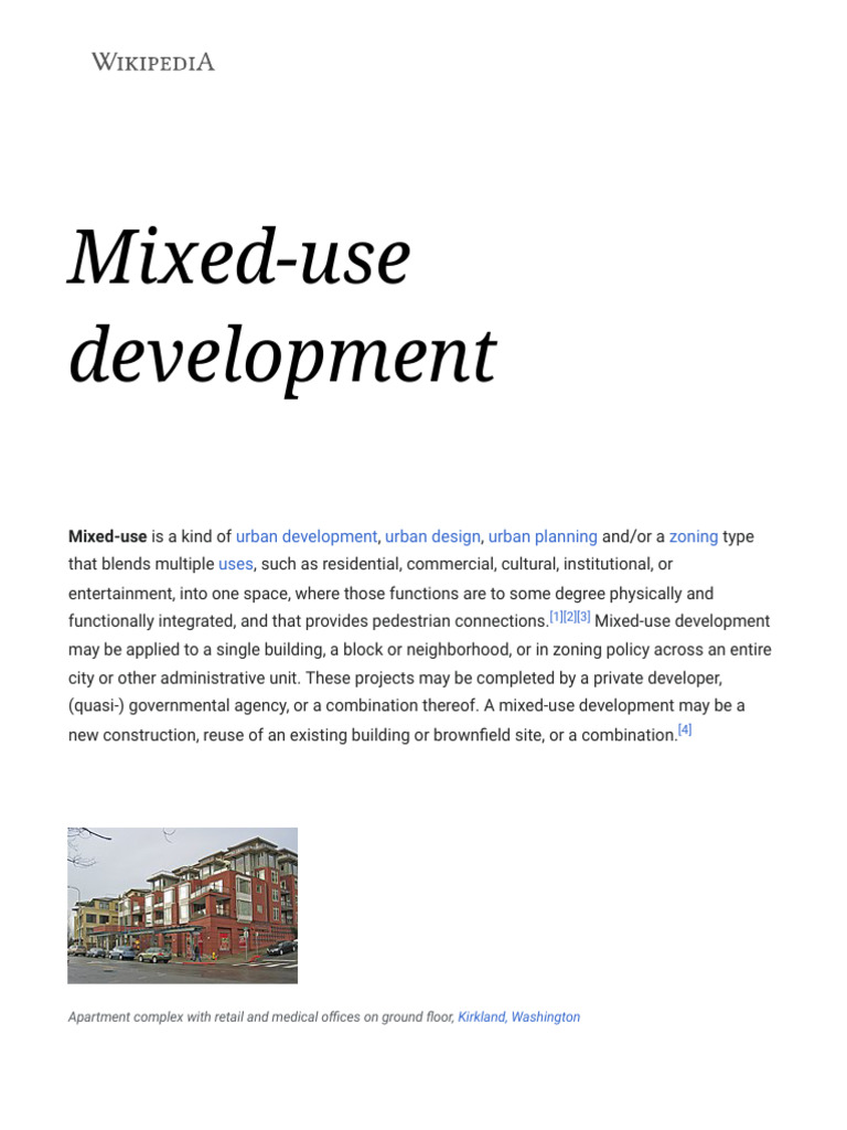 Mixed-Use Development - Wikipedia | PDF | Mixed Use Development ...