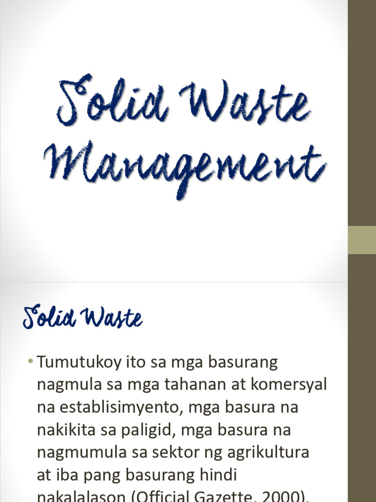 Solid Waste Management | PDF