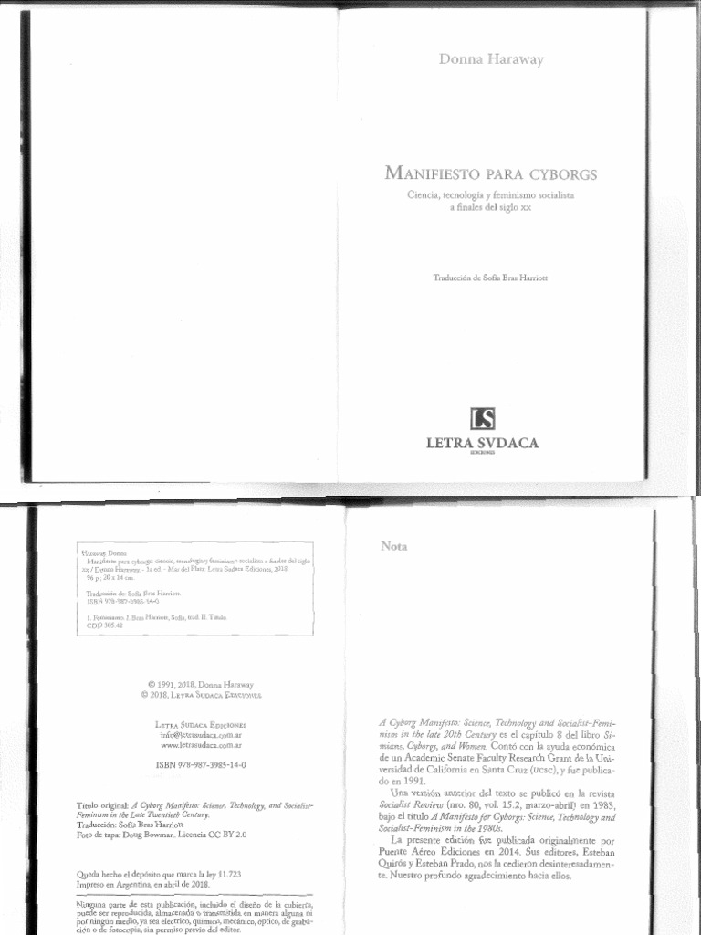 Haraway. Manifiesto para Cyborgs (Cap. 6) | PDF | Humano | Cyborg