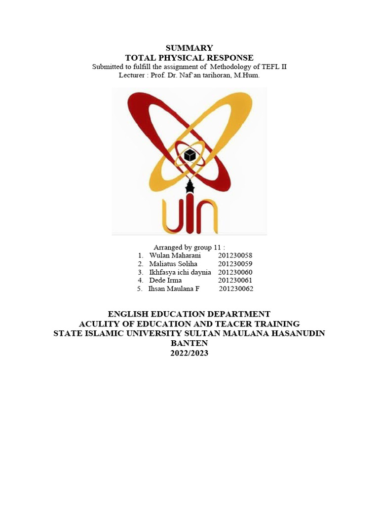 Uts - Ihsan Maulana Ferbiani - 201230062 - Method Tefl | PDF | Human Communication | Learning