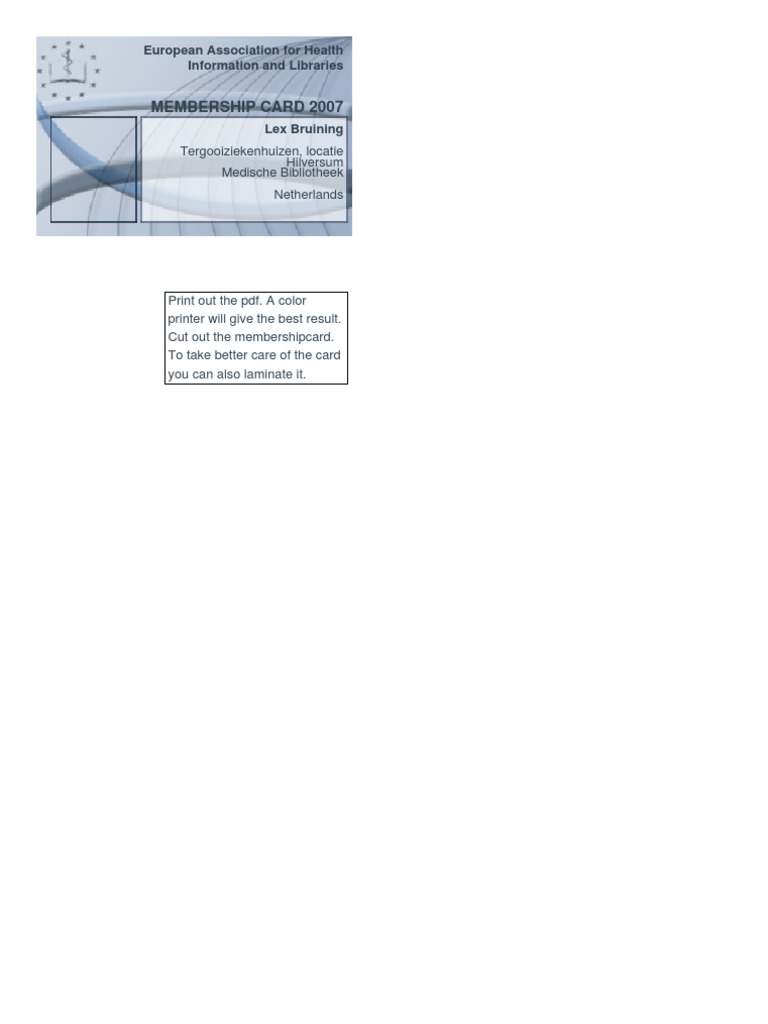 Membership Card Instructions 2007 | PDF | Printing | Media Technology