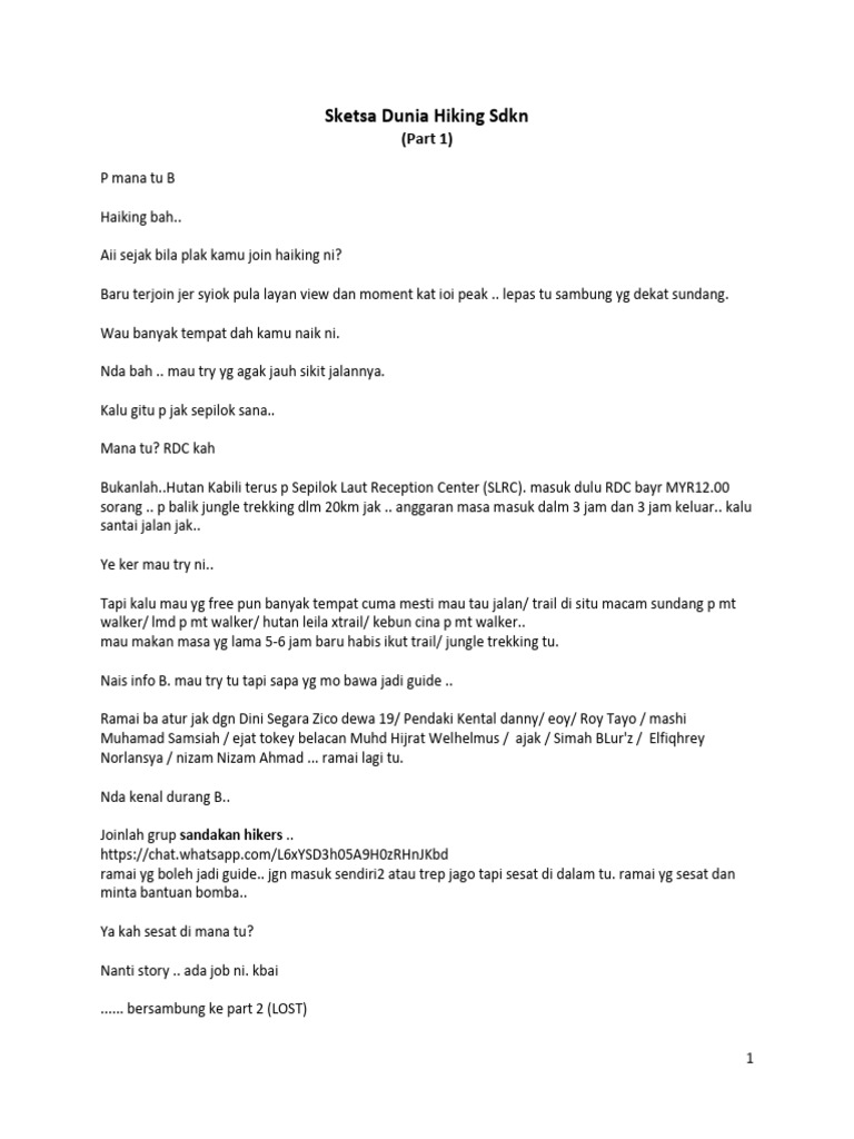 Sketsa Dunia Hiking SDKN | PDF | Seni & Disiplin Bahasa | Pengembangan Diri