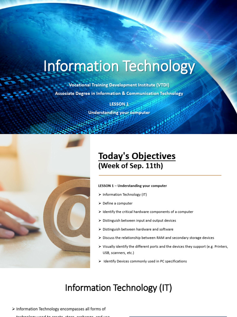 Info Tech - Module 1-Lesson 1 | PDF | Computer Data Storage | Read Only Memory