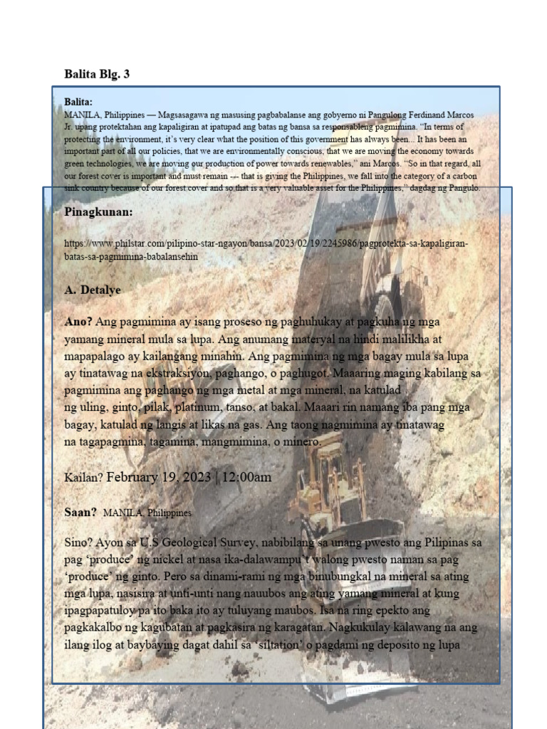 balita tungkol sa pagmimina | PDF