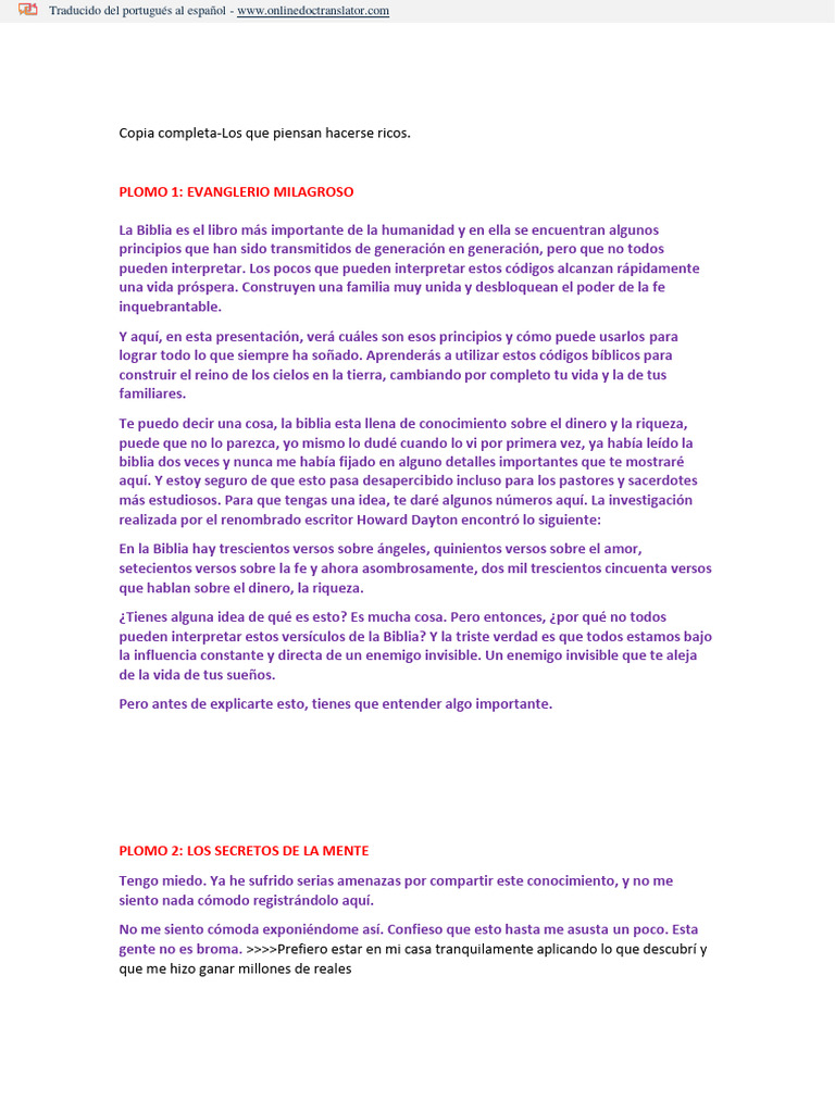 SEGUNDA COPY PRONTA - TRADUZIR ESP - Pt.es | PDF | Vida | Mente