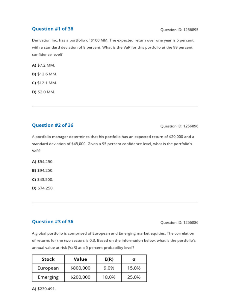 Reading 1 Estimating Market Risk Measures - An Introduction and Overview | PDF | Value At Risk ...