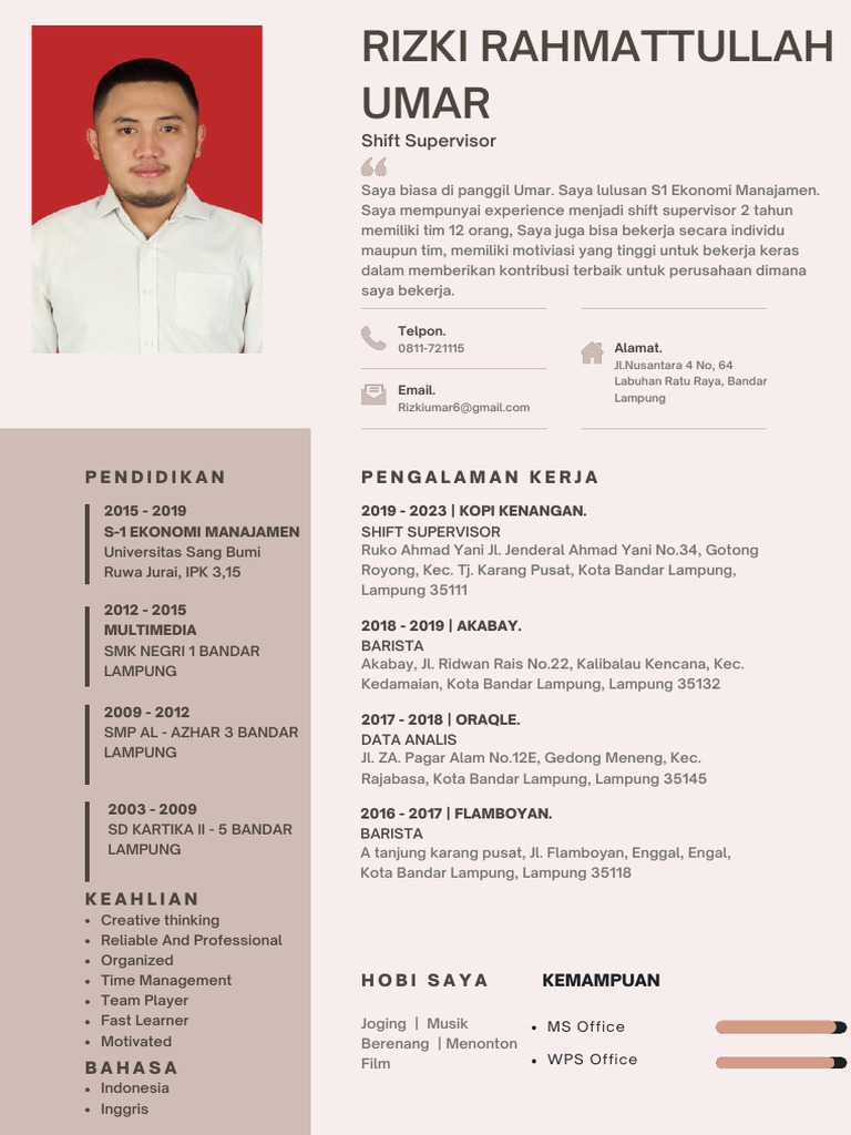 CV-Rizki Rahmattullah Umar (HRD) | PDF
