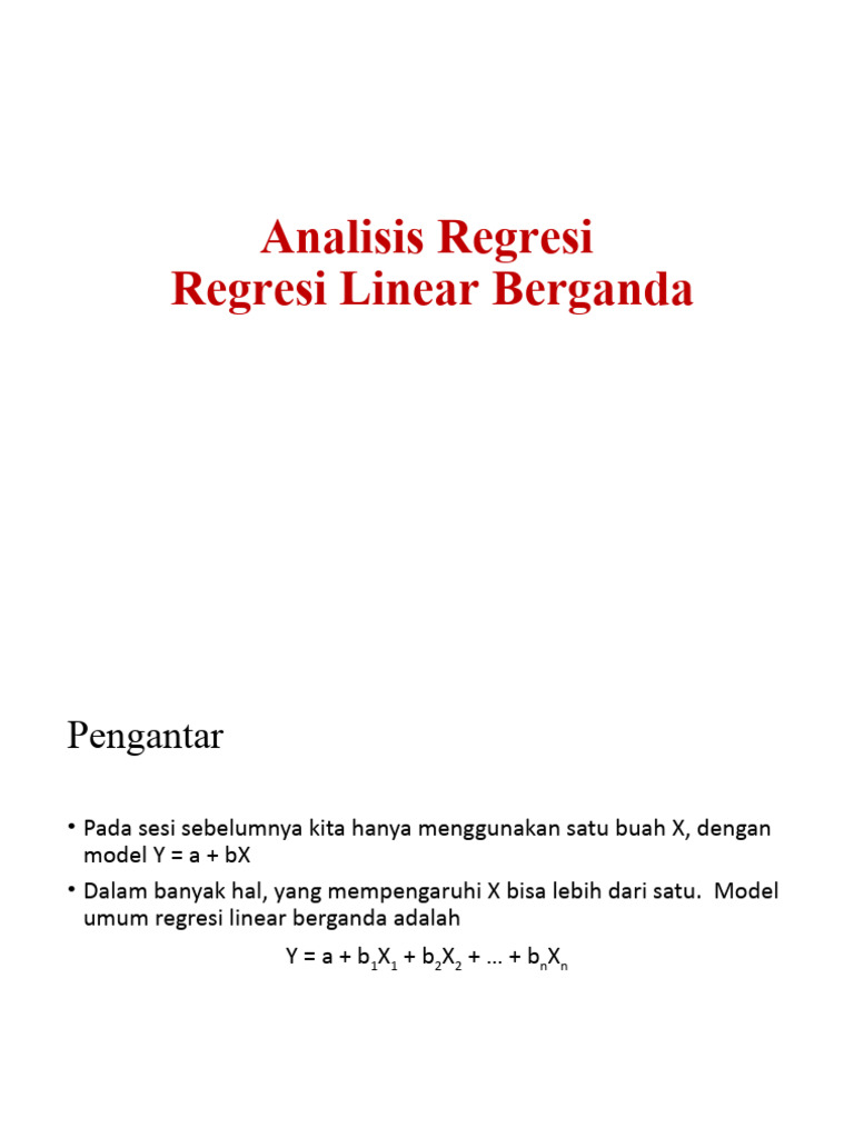 Regresi Linear Berganda | PDF