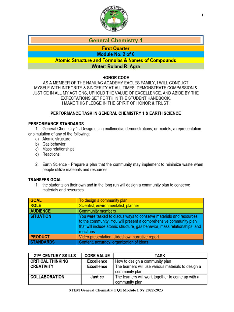 STEM Gen Chem 1 Q1 M2 | PDF | Ion | Isotope
