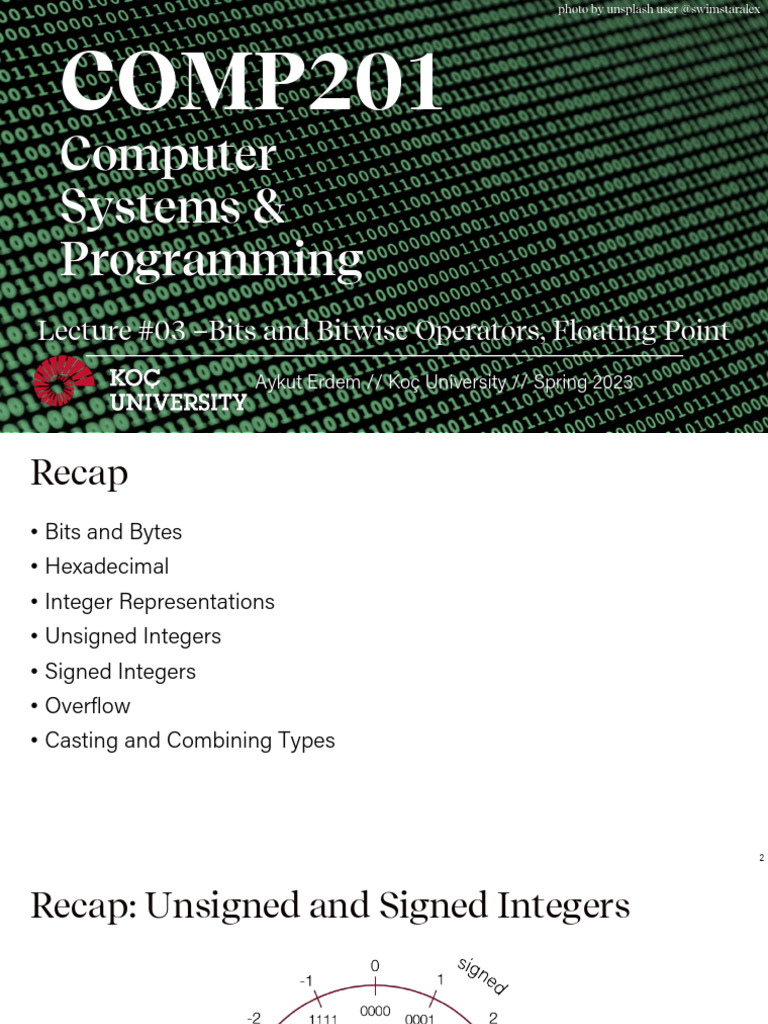 Lect3 Bitwise Operations | PDF | Integer (Computer Science) | Arithmetic Lect3 Bitwise Operations | PDF | Integer (Computer Science) | Arithmetic