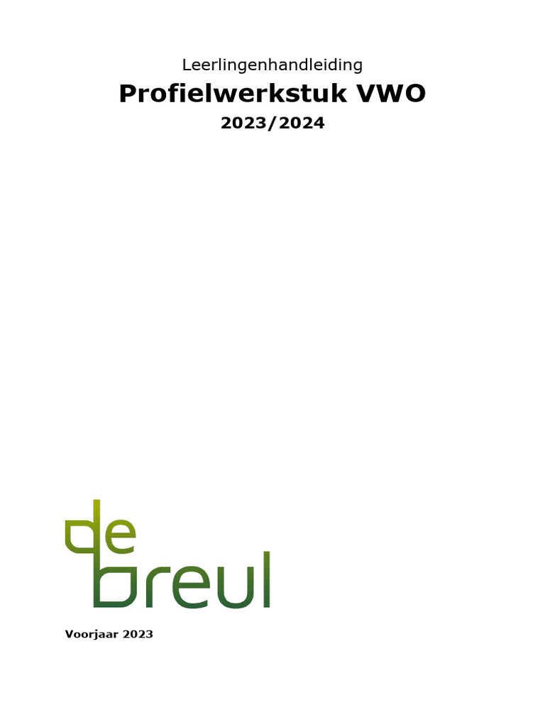 2324 Leerlinghandleiding PWS VWO | PDF