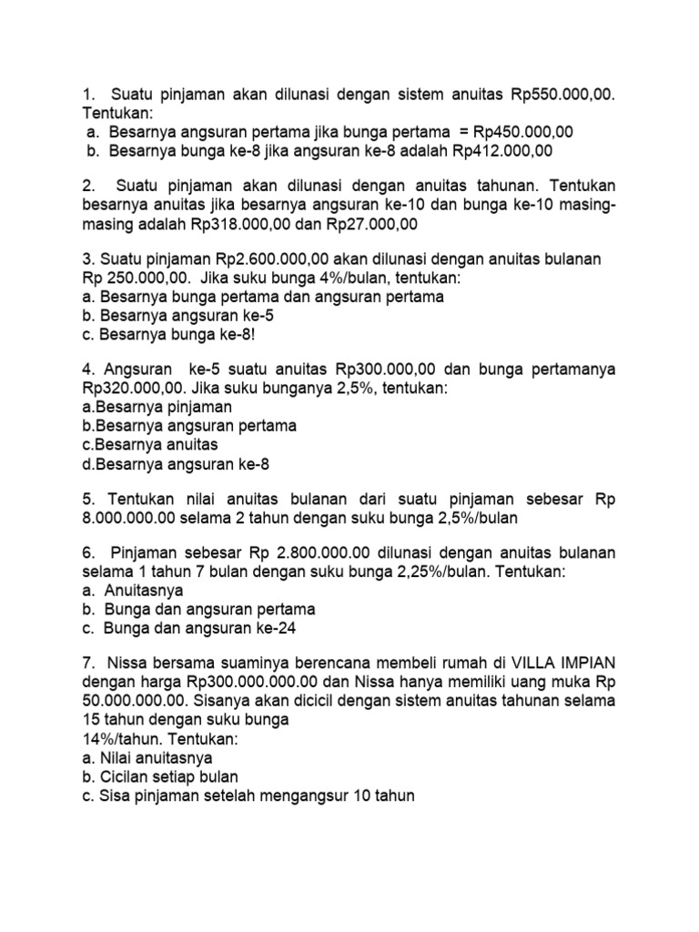 Latihan Soal TM 4 | PDF