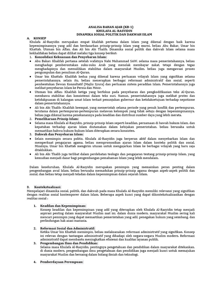 Analisa Bahan Ajar Kb-1 Ski | PDF