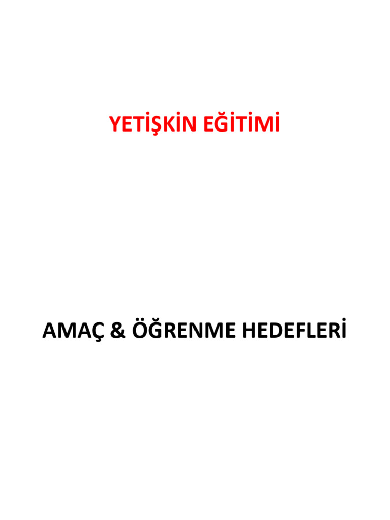 YETİSKİN EGİTİMİ | PDF