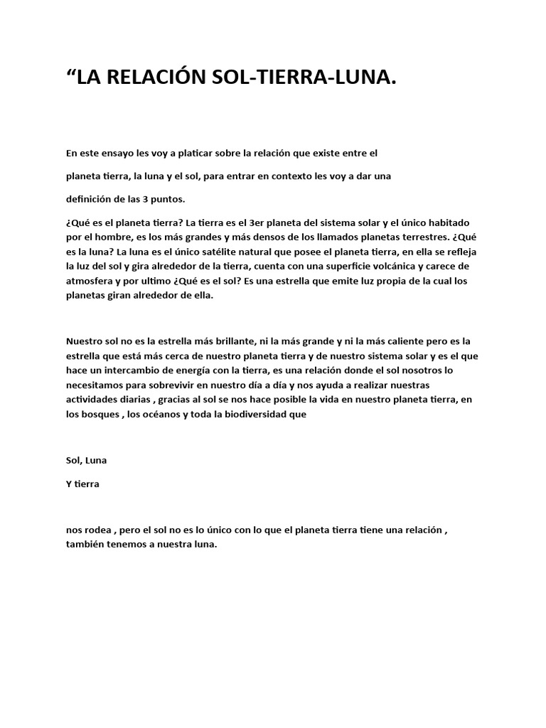 Relación entre Sol, Tierra y Luna | PDF | Tierra | Marea