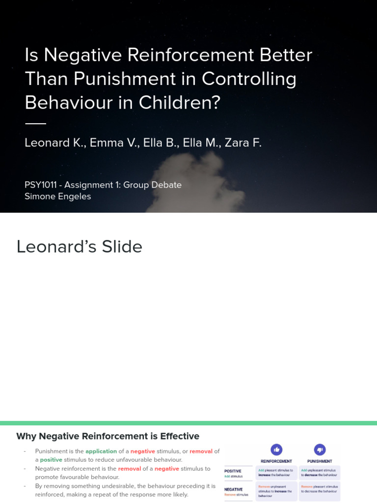 Is Negative Reinforcement Better Than Punishment In Controlling