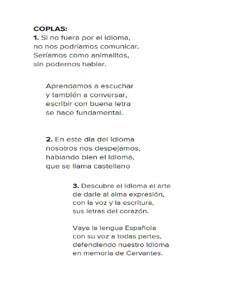 Coplas Primaria | PDF